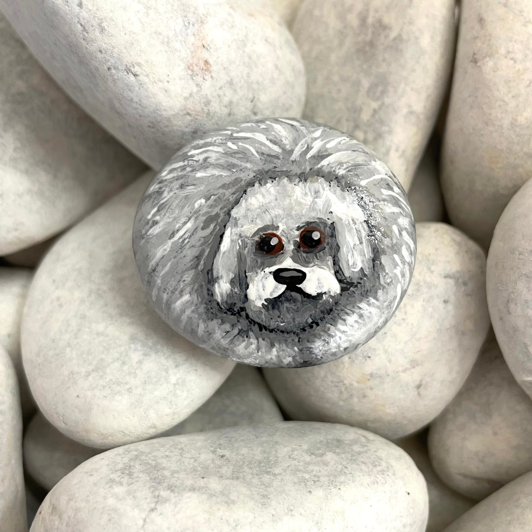 Painted Dog Rocks Art - Dog Painted Rock - Hand Painted Rocks Animals ...