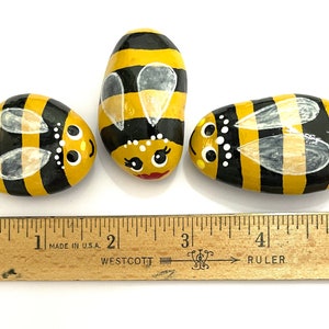 Bee Painted Rocks Animals - Animal Painted Rocks - Bee Lover Gift ...