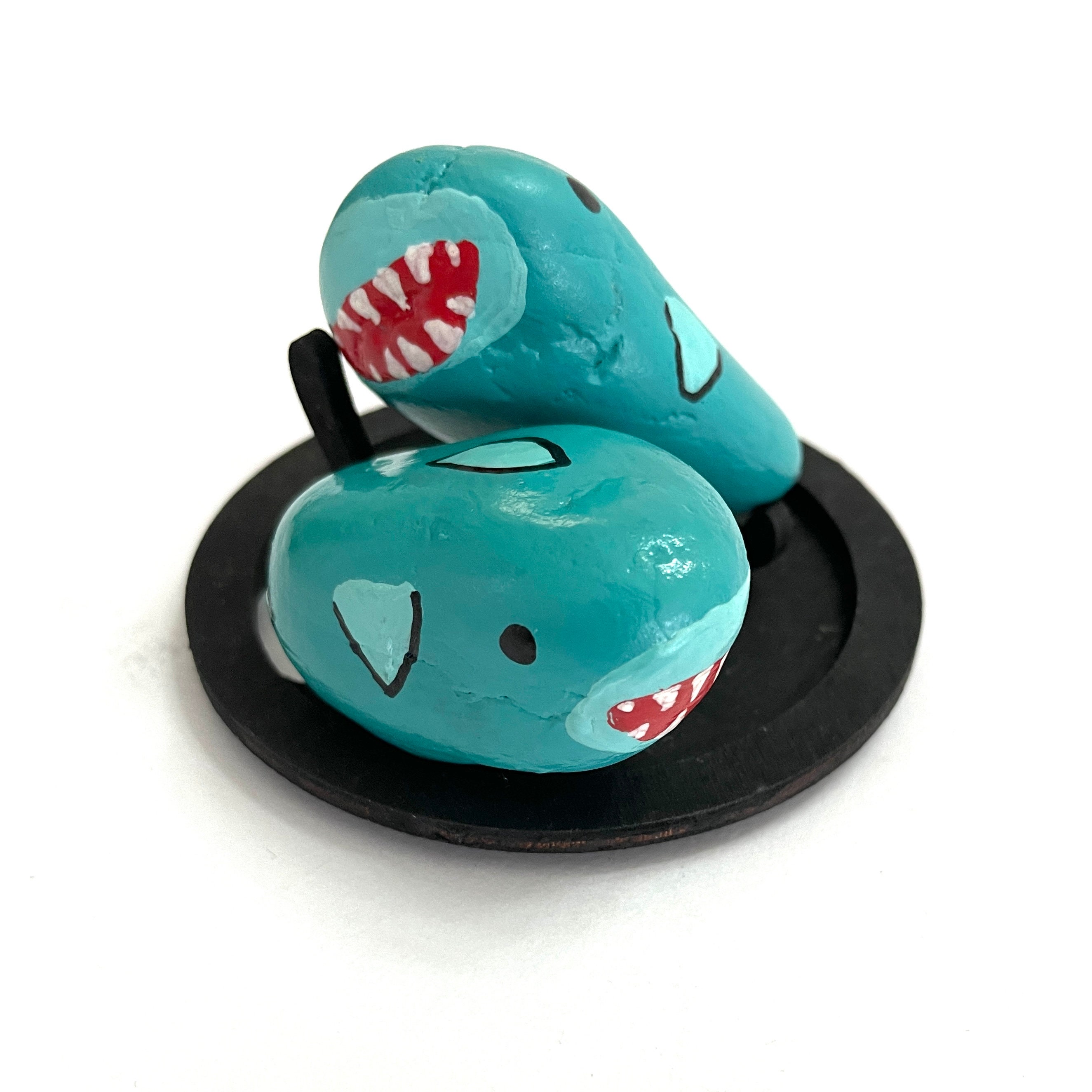 Set of 2 Shark Rocks Animals Hand Painted Rock Cute Painted Stone Shark ...