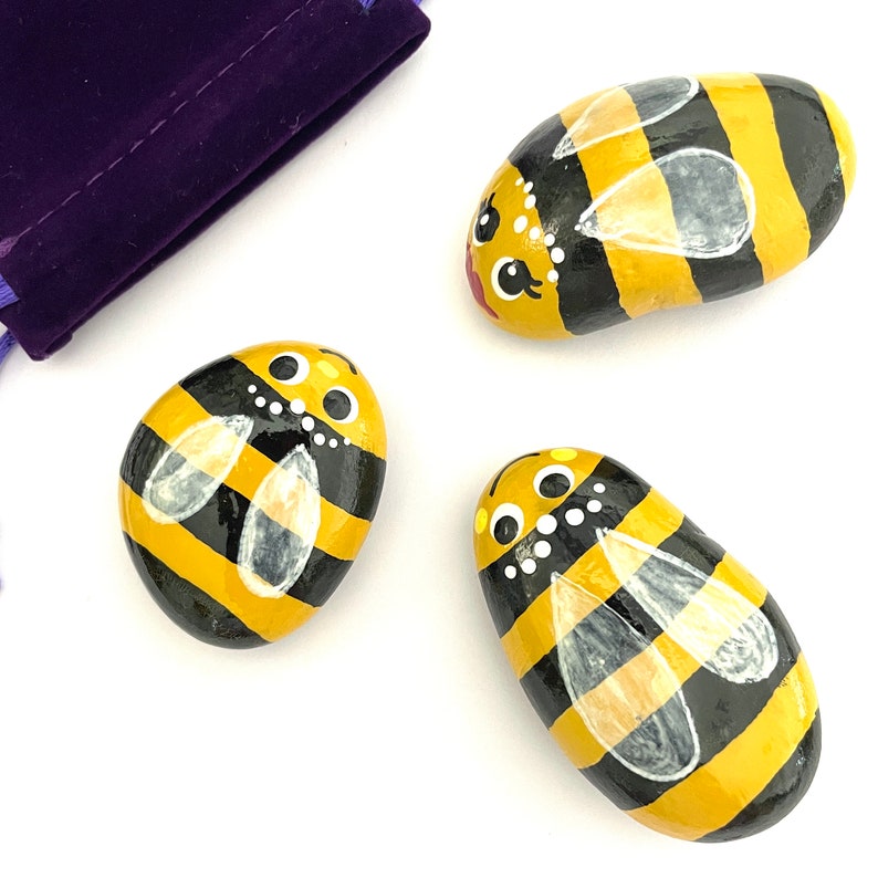 Bee Painted Rocks Animals - Animal Painted Rocks - Bee Lover Gift ...