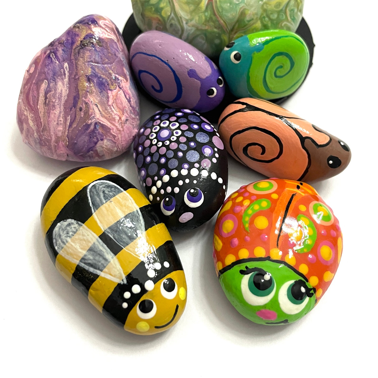 Bee Painted Rocks Animals - Animal Painted Rocks - Bee Lover Gift ...