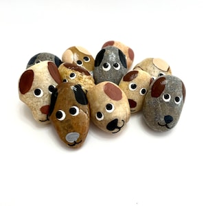 Set of Three Painted Dog Rocks Hand Painted Rocks Dogs Fun Painted ...