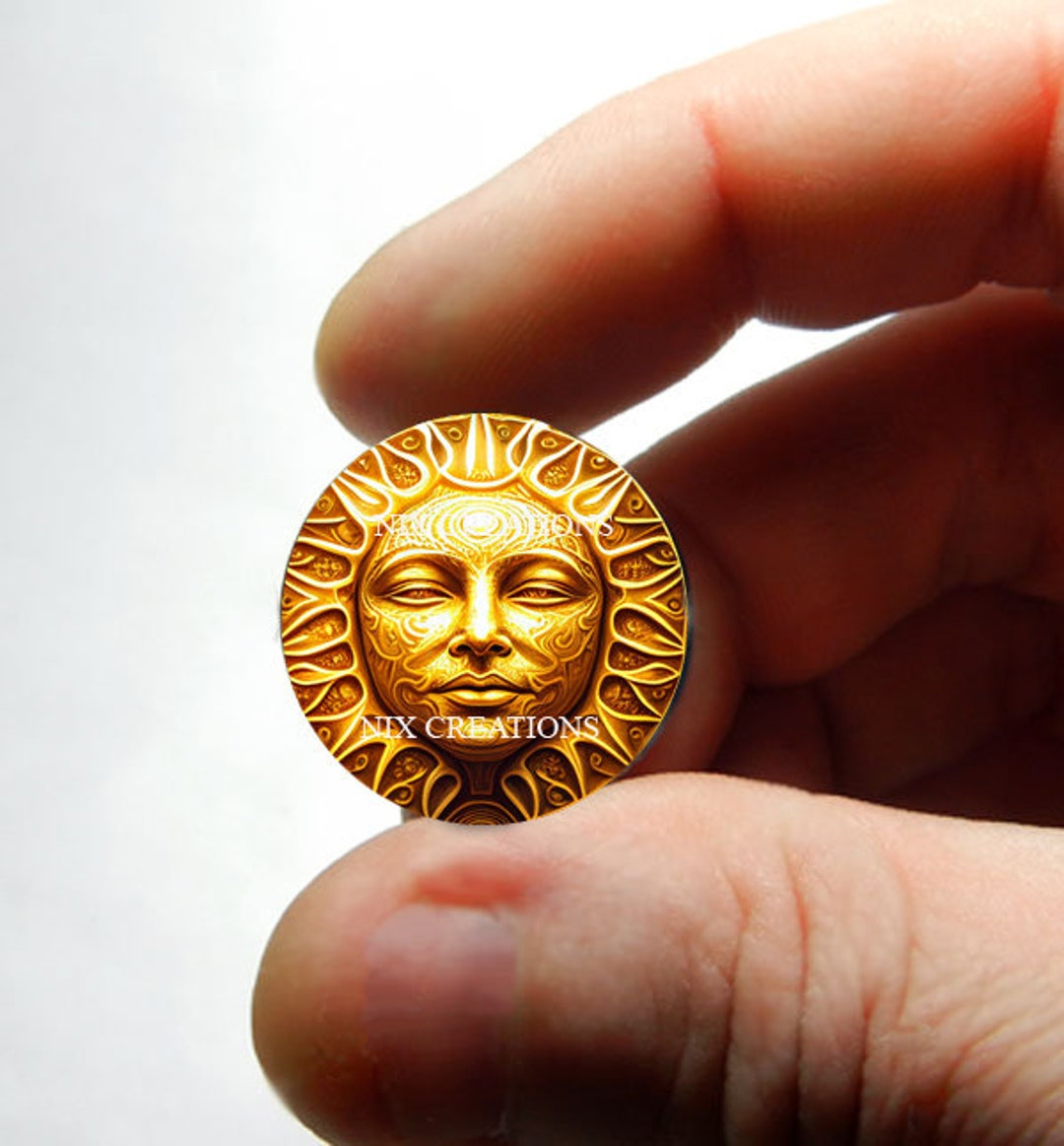 Sun Face Glass Cabochon for Wire Wrap Jewelry and Pendant Earrings and ...