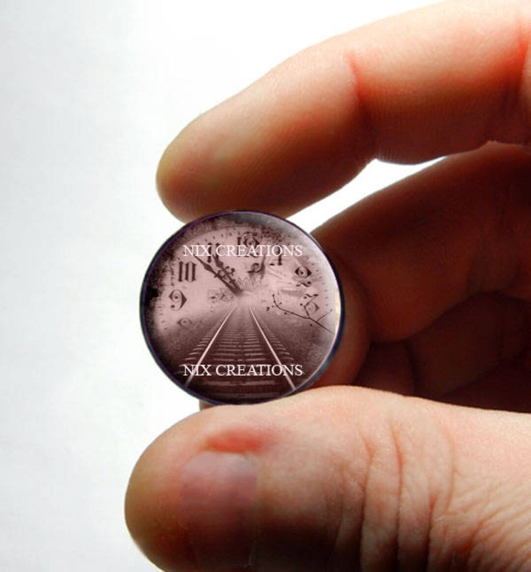 Steampunk Victorian Railroad Clock Face Cabochon for Jewelry and ...