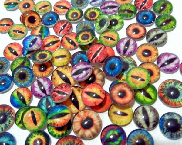 25 Assorted Glass Eyes Handmade Glass Cabochons Pick the | Etsy