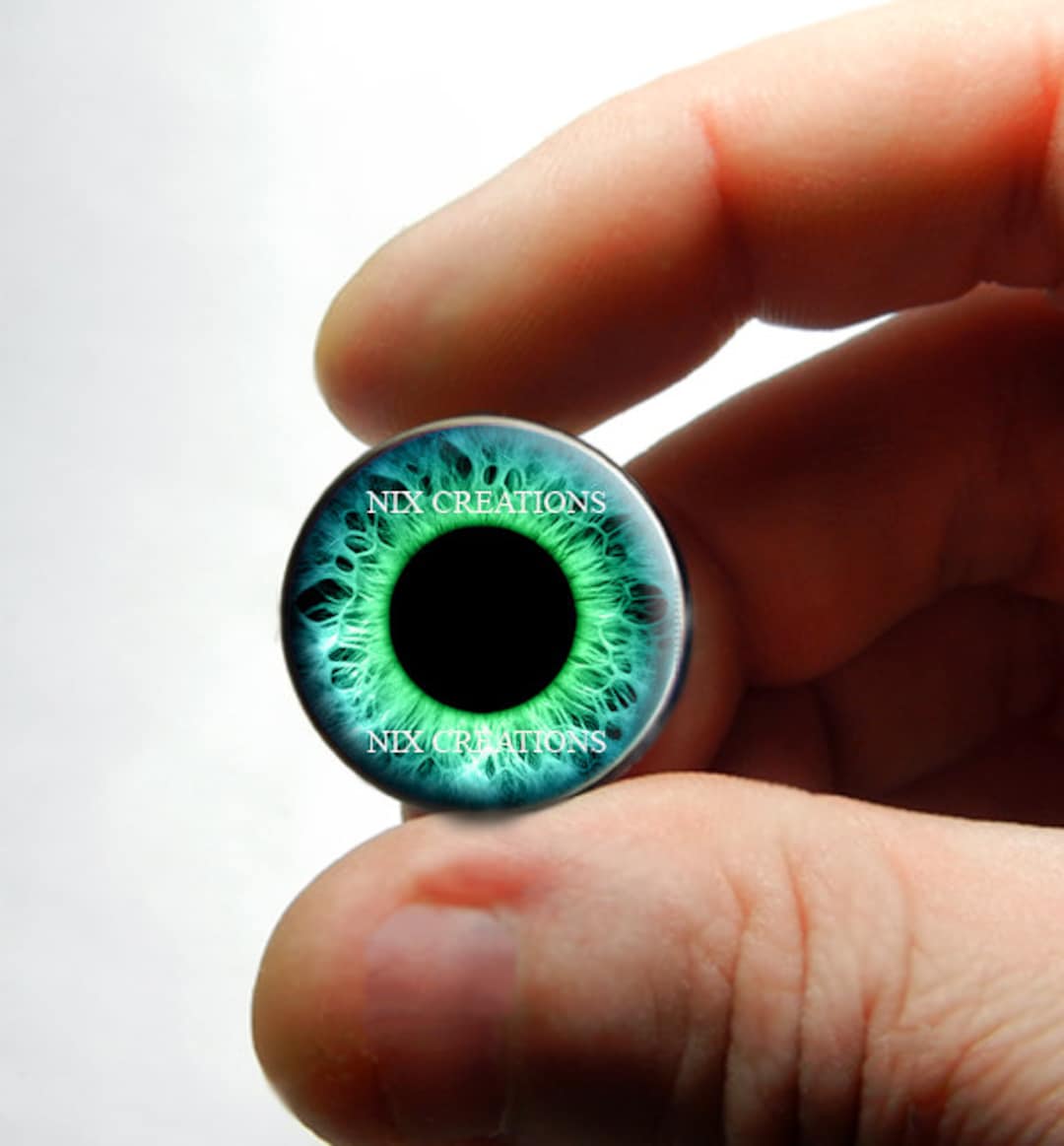 Blythe Eye Chips 14mm Eyes - Duo Green Human Doll Taxidermy Glass Eyes ...