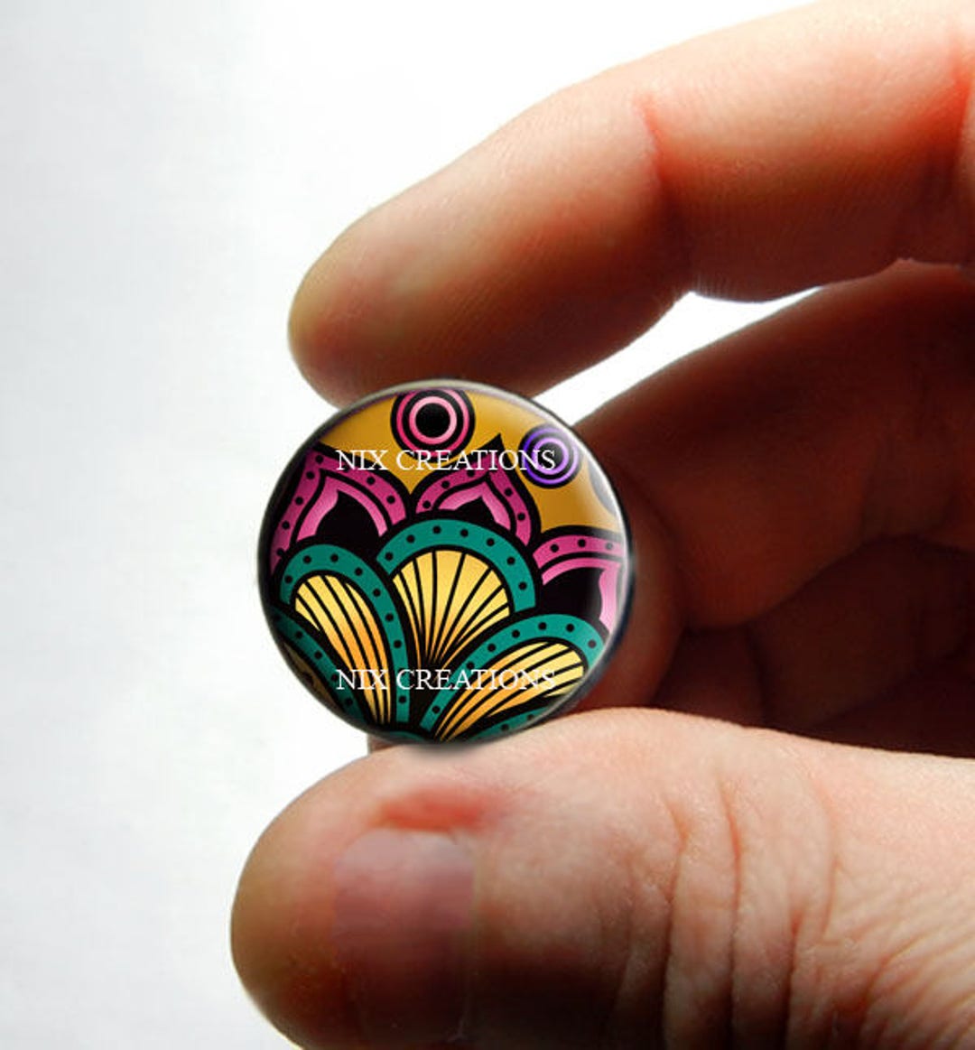 Glass Cabochon - Art Deco Floral Design 2 - for Jewelry and Pendant ...
