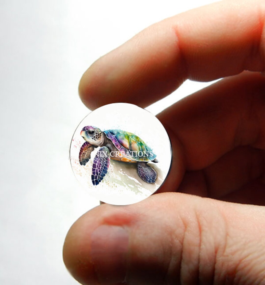 Glass Sea Turtle Design #4 Cabochon for Jewelry and Pendant Making ...
