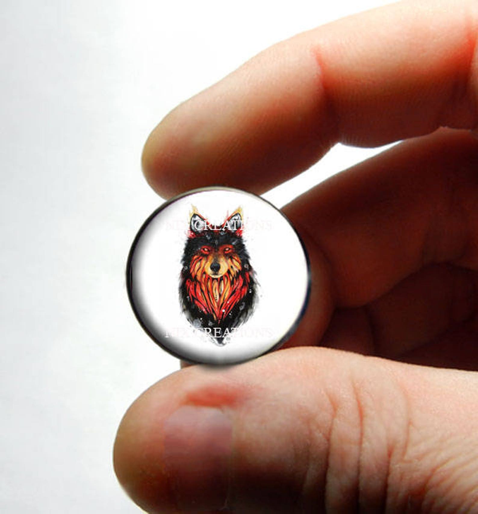 Fire Spirit Wolf Cabochon for Jewelry and Pendant Making 8mm - Etsy