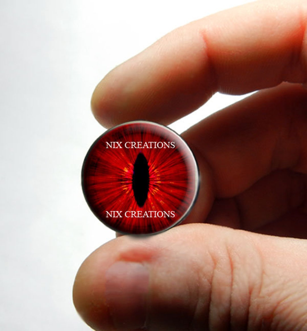 Reptile Glass Doll Eyes - Red Amigurumi Dragon Taxidermy Eye Cabochons ...