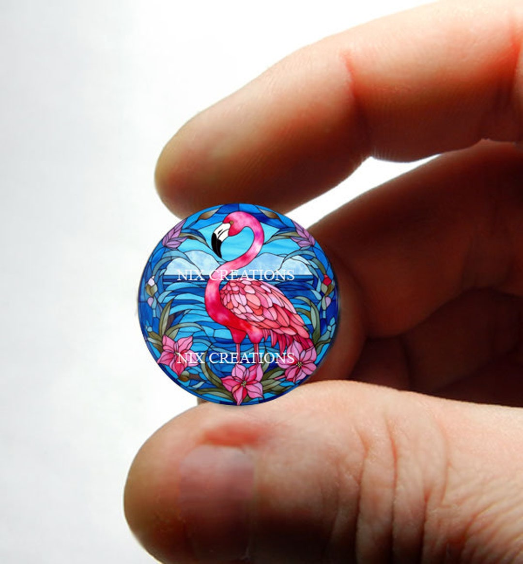 Glass Pink Flamingo Cabochon for Jewelry and Pendant Making 8mm 10mm ...