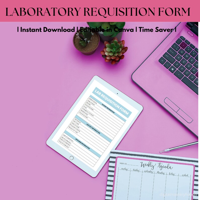Laboratory Requisition Form Editable Lab Form Healthcare Tools Hospital ...