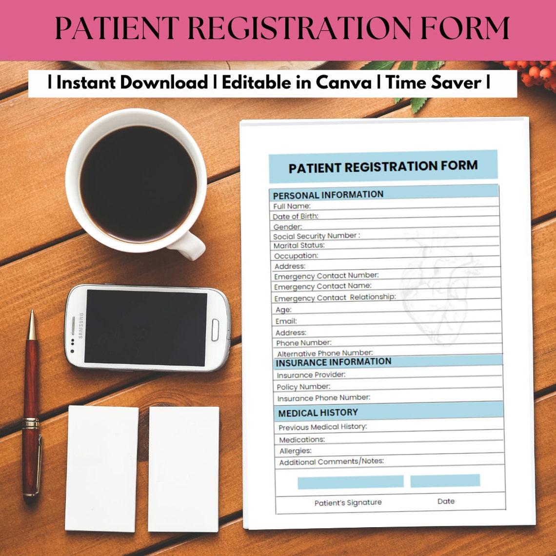 Patient Registration Template for Small Clinics and Hospitals Clinic ...
