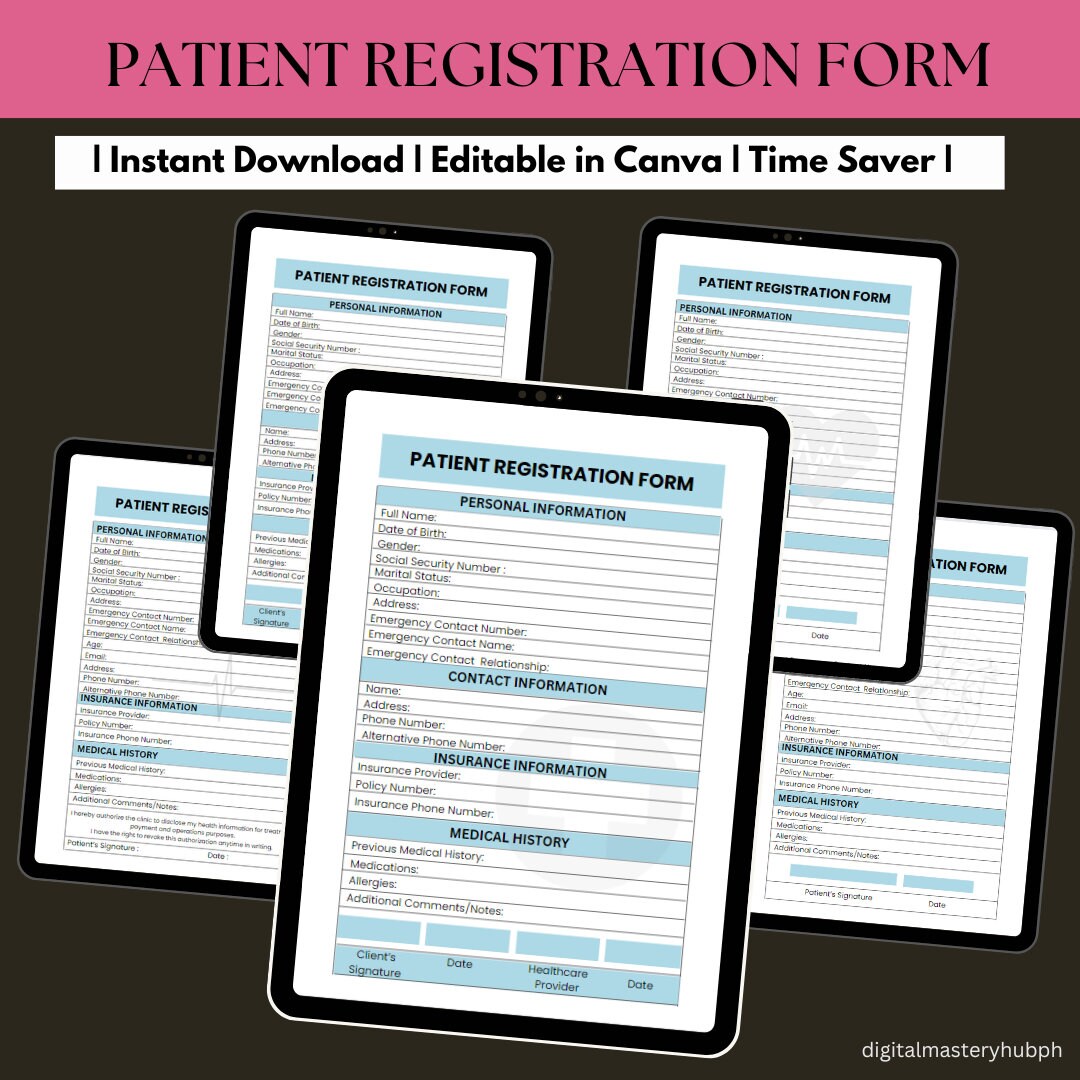 Patient Registration Template for Small Clinics and Hospitals Clinic ...