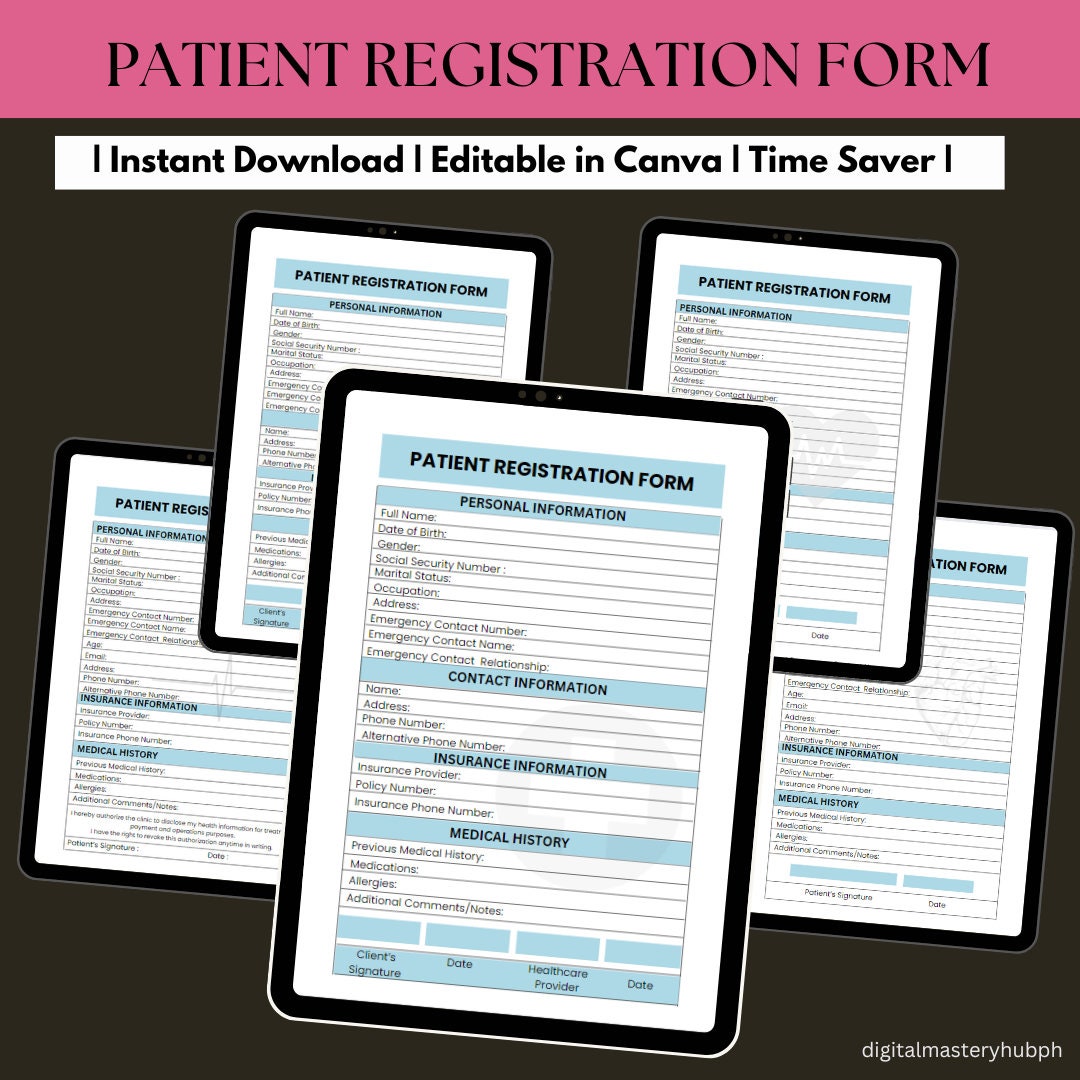 Patient Registration Template for Small Clinics and Hospitals Clinic ...