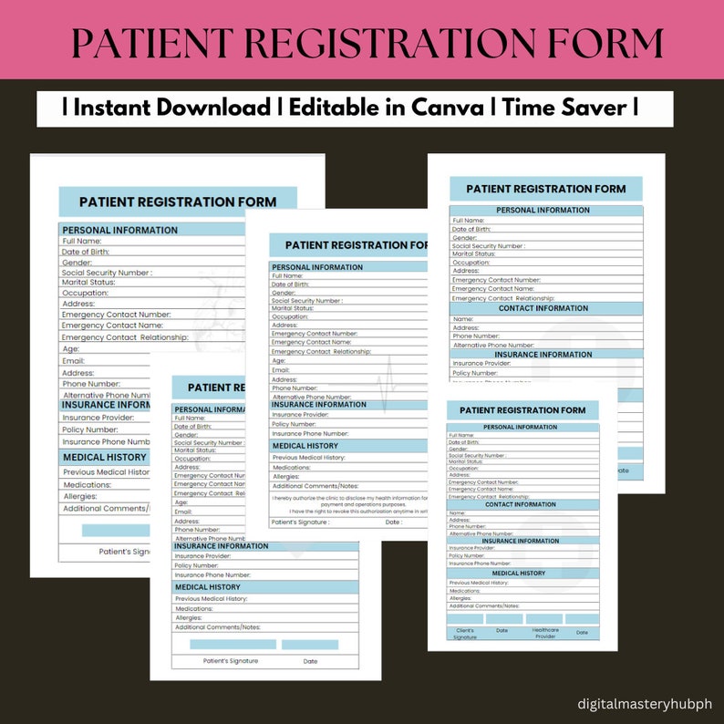 Patient Registration Template for Small Clinics and Hospitals Clinic ...