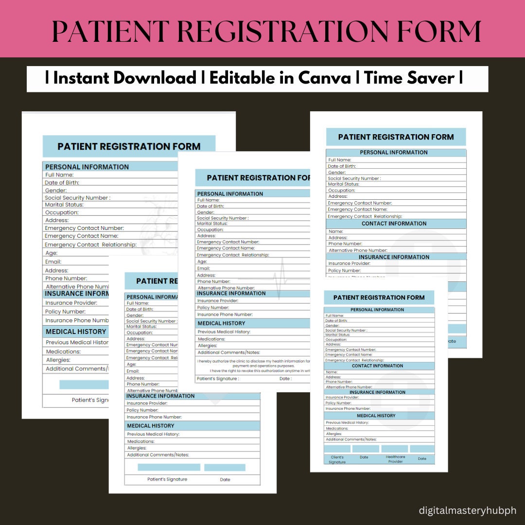 Patient Registration Template for Small Clinics and Hospitals Clinic ...