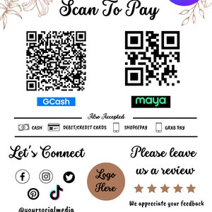 Scan to Pay QR Code Sign for Small Business I Canva Template Editable ...