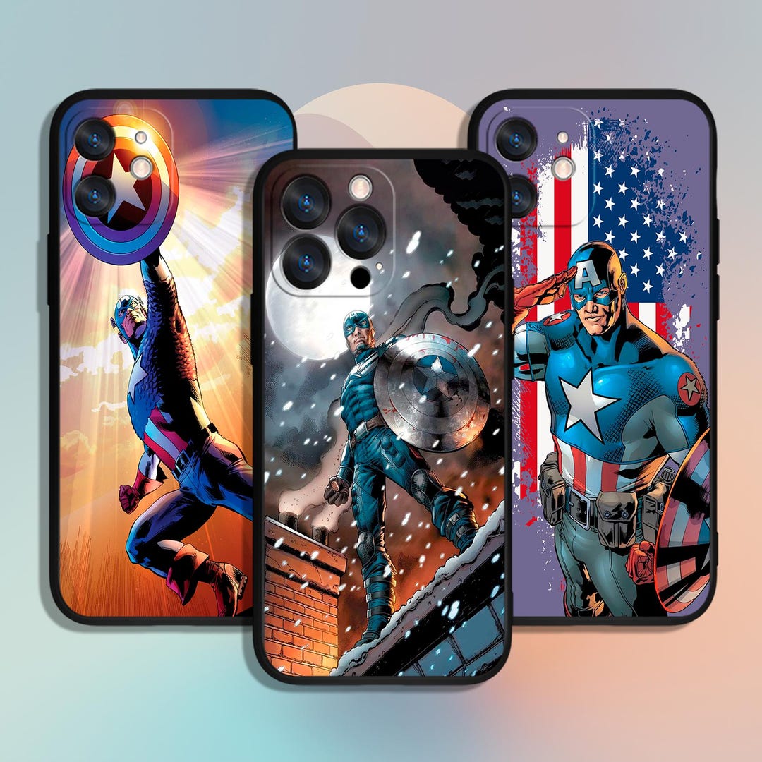 Captain America Cartoon Art Phone Case for iPhone 12 13 14 15 16 XS XR ...