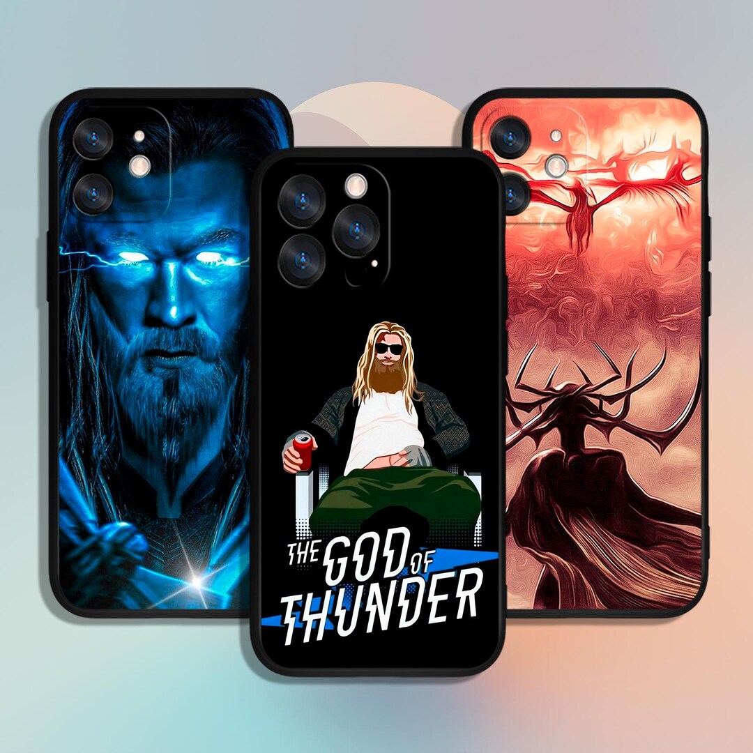 Thor Cartoon Colorful Art Phone Case for iPhone 12 13 14 15 16 XS XR ...