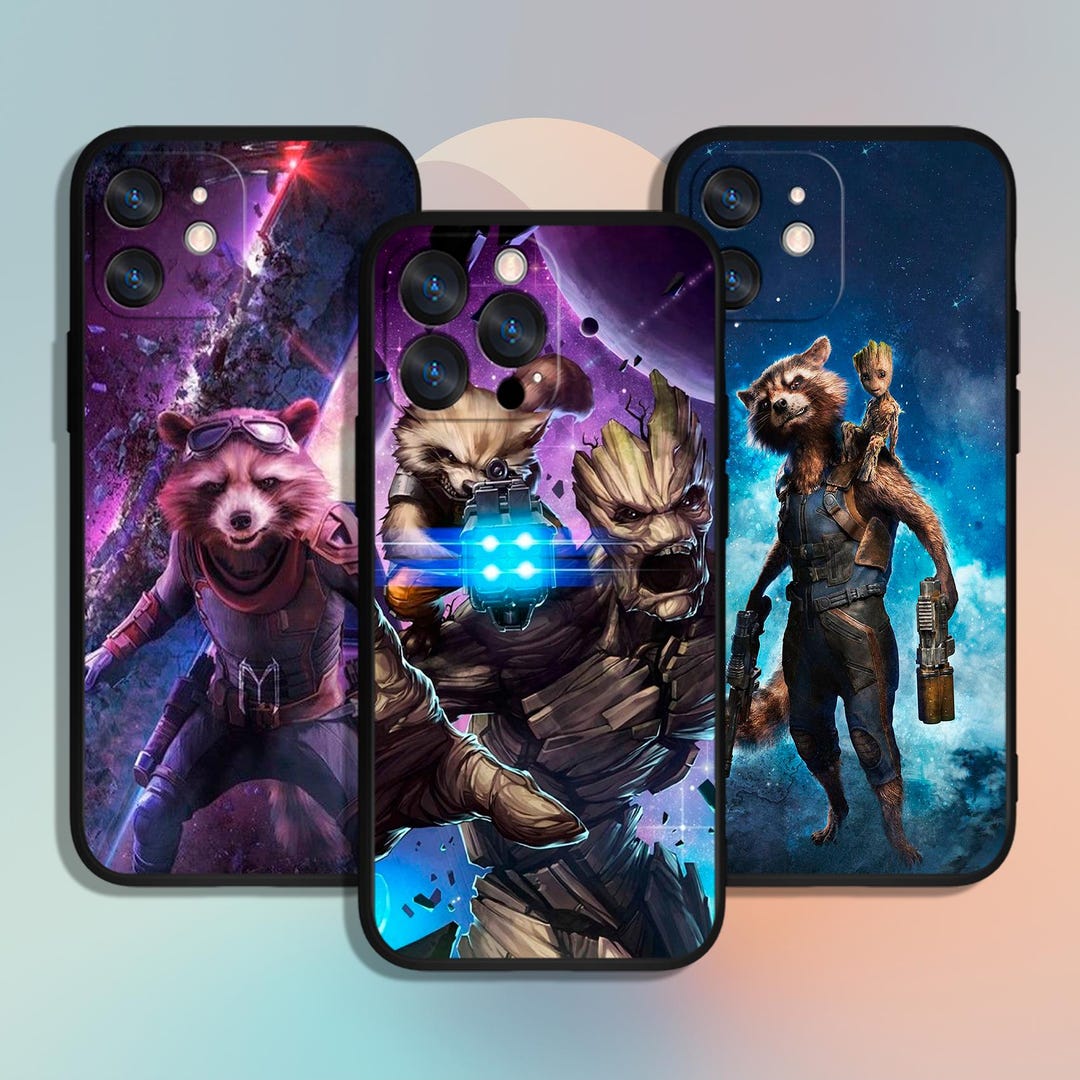 Avengers Rocket Groot Colorful Art Phone Case for iPhone 12 13 14 15 16 ...