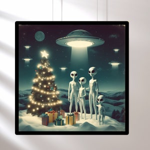 Funny Alien Family Christmas Portrait, Surreal Art, Best Holiday Gifts ...