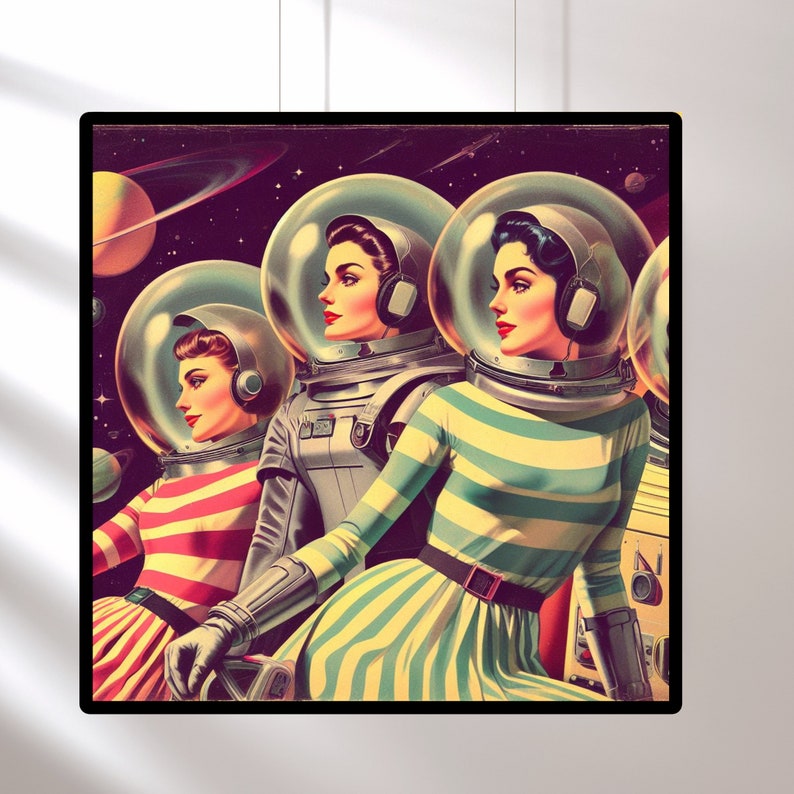 1960s Space Age Atomic Fashion Print, Astro Girl Next Door Collection ...
