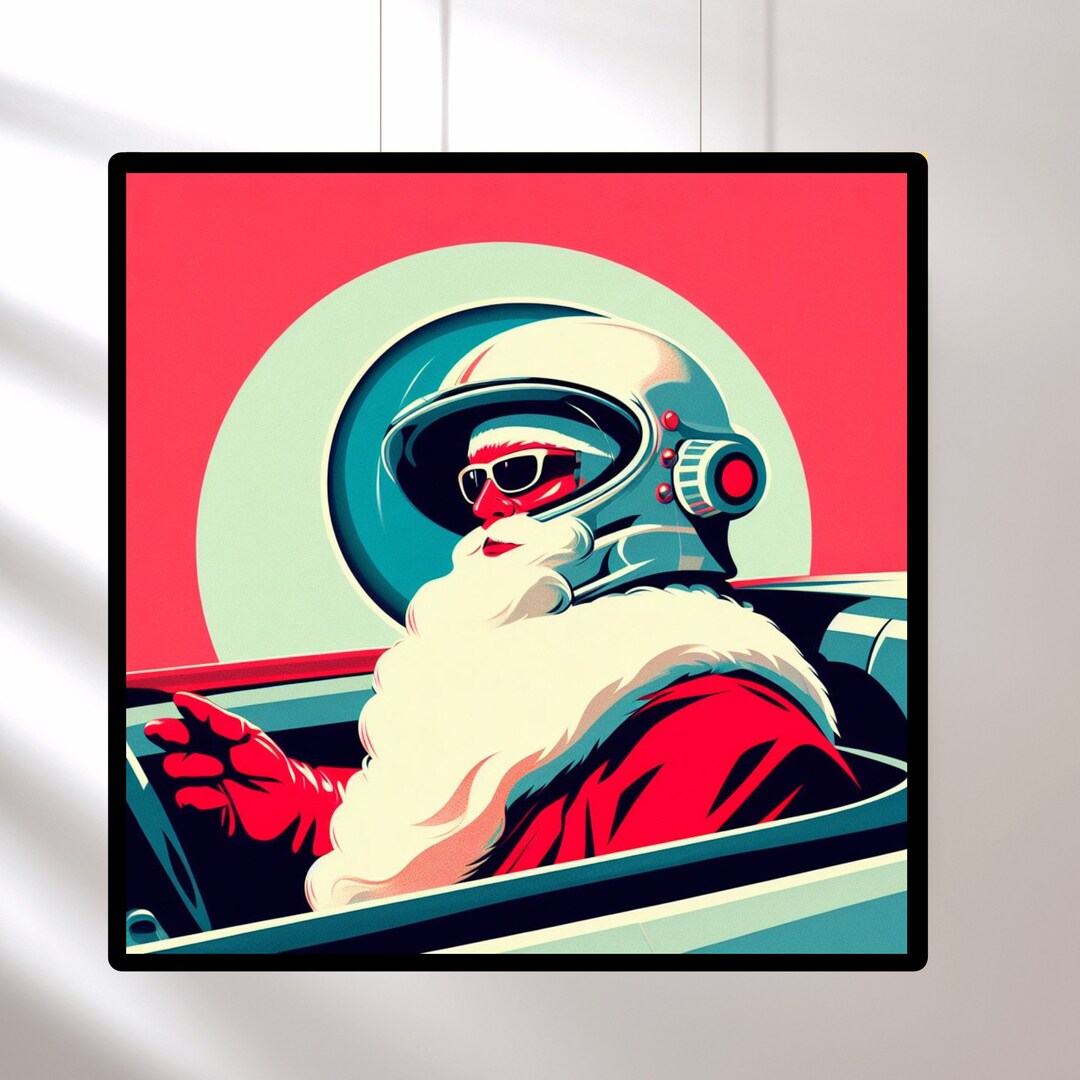 Hip Santa Mid Century Santa Art Print: MCM Holiday Decor - Etsy