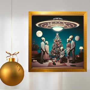 Funny Alien Family Christmas Portrait, Surreal Art, Best Holiday Gifts ...
