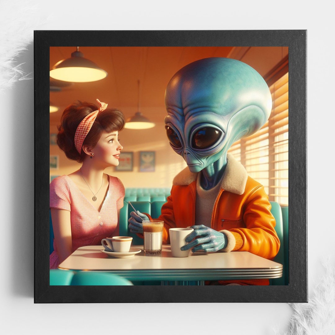 Weird Tinder Dates, Alien Themed Wall Art, Trendy Prints, Cool Wall Art ...
