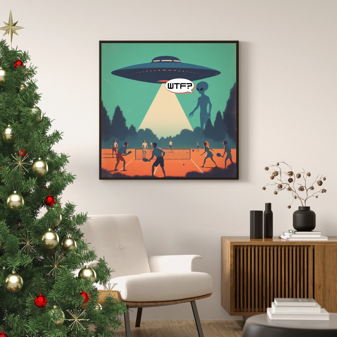 Funny Pickleball Gifts, Pickleball Art Print, Alien Confusion at ...