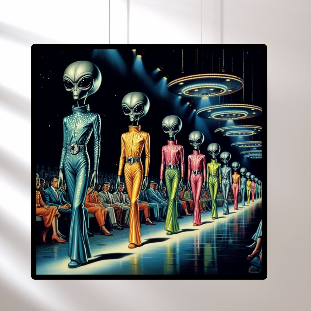 Alien Fashion Show - Funny Alien Art Prints, Alien-themed Wall Decor - Etsy