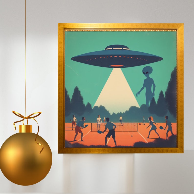 Funny Pickleball Gifts, Pickleball Art Print, Alien Confusion at ...