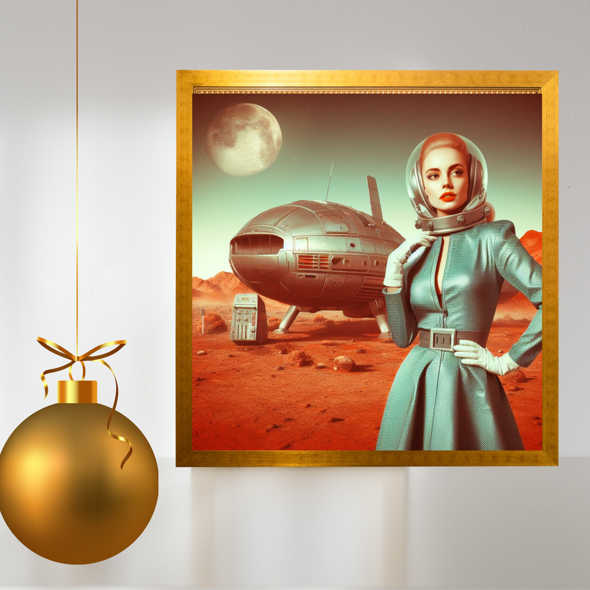 Astro Girl Next Door Collection, Retro Astronaut Woman, Physical Print ...