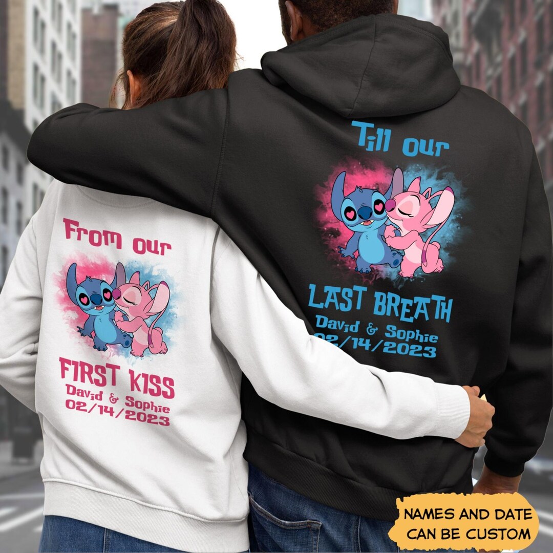 Stitch and Angel Shirt, Stitch and Angel Couple Hoodies, Stitch Angel ...