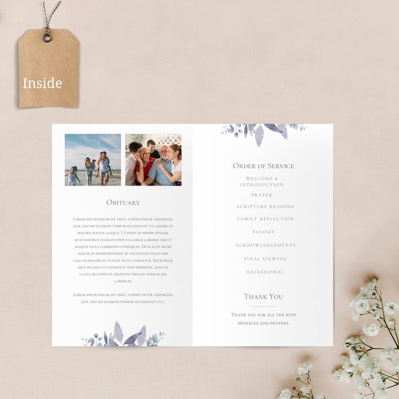 Editable Funeral Program Template Instant Download Obituary Template ...