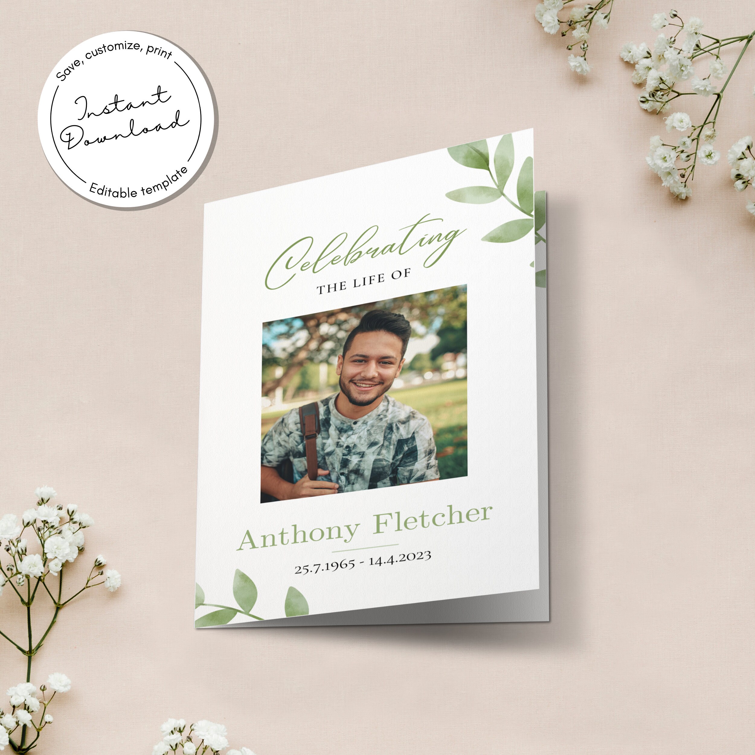 Editable Funeral Program Template Instant Download Obituary Template ...