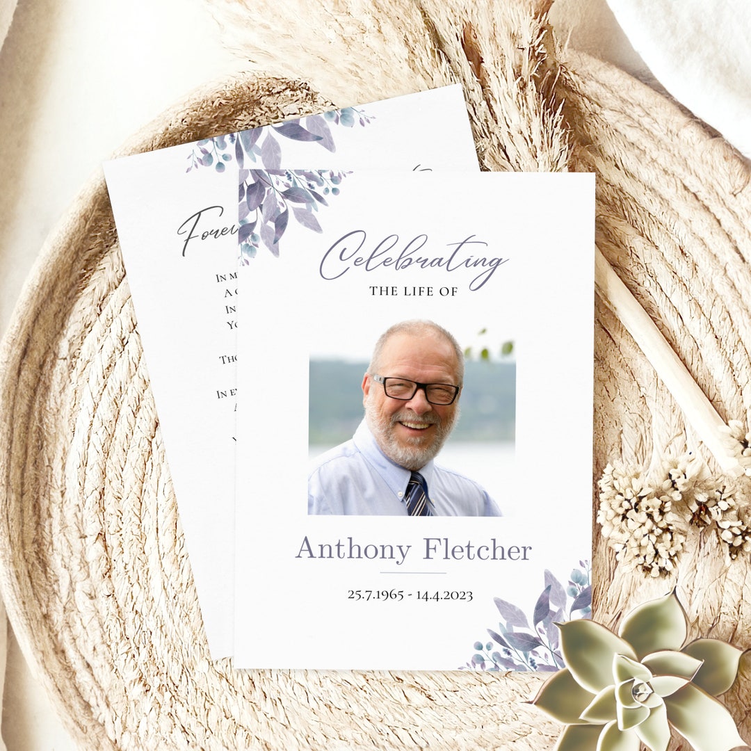 Funeral Prayer Card Template Memorial Prayer Card Template Editable ...