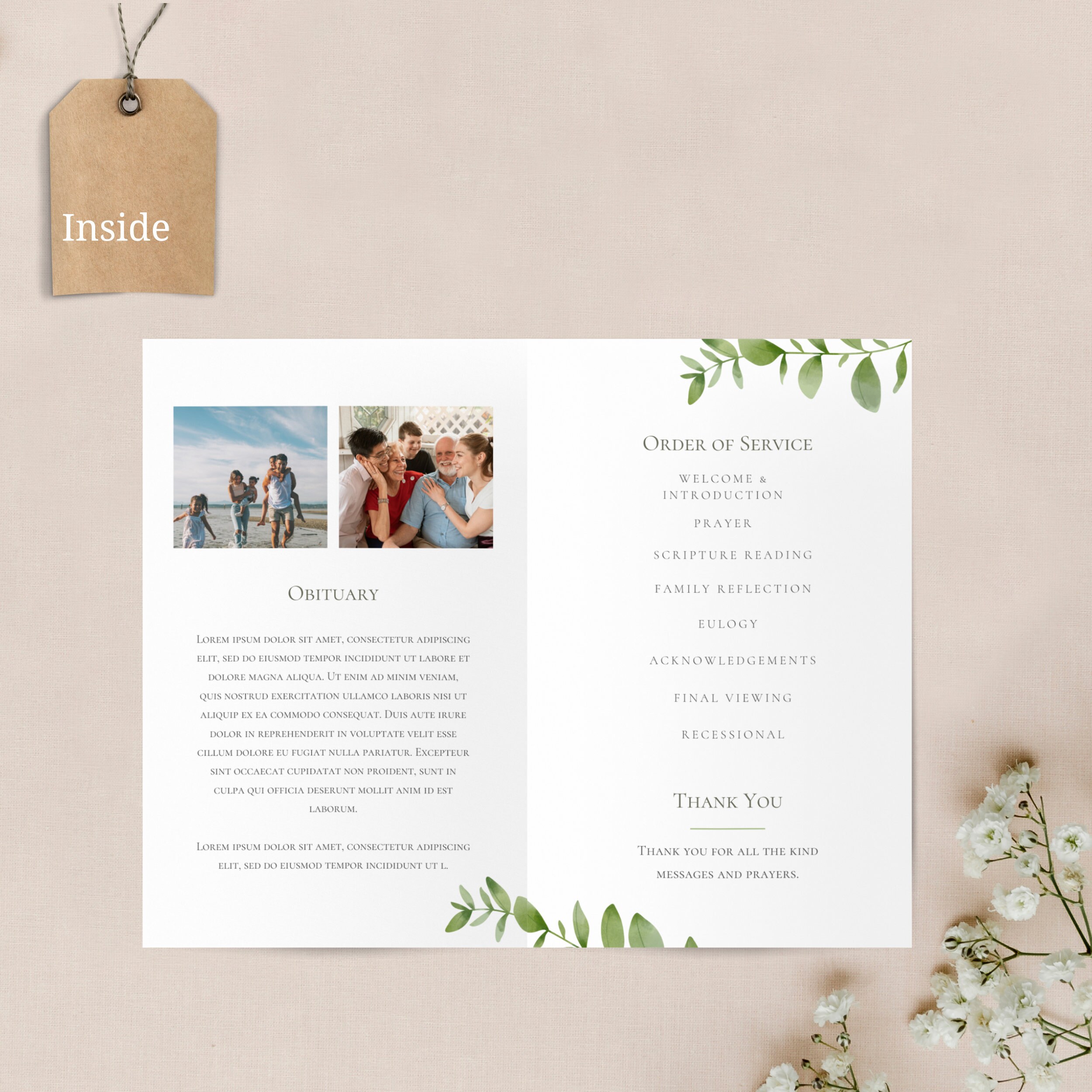 Editable Funeral Program Template Instant Download Obituary Template ...