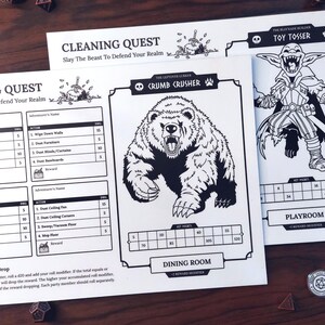 ADHD Cleaning Checklist Family Pack: A Dnd-inspired Gamified Cleaning ...