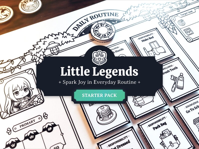 ADHD Daily Routine Chart for Kids Starter Pack: A Dnd-inspired Way for ...