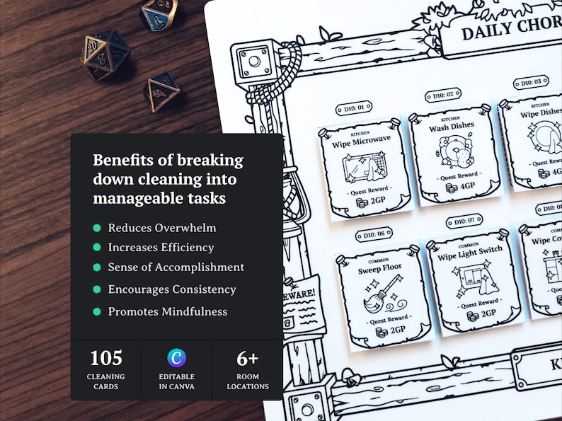 ADHD Chore Chart for Kids Deluxe Pack: A Dnd-inspired and A Fun Way to ...