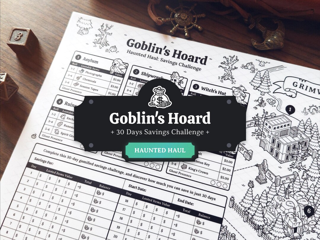 30 Days Savings Challenge Haunted Haul: A Dnd-inspired Savings Game in ...