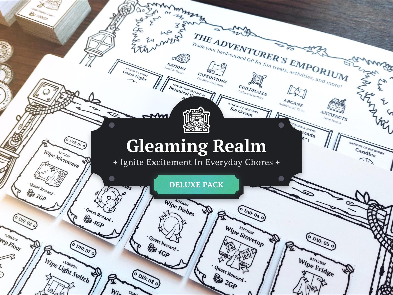 ADHD Chore Chart for Kids Deluxe Pack: A Dnd-inspired and A Fun Way to ...