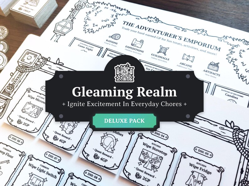 ADHD Chore Chart for Kids Deluxe Pack: A Dnd-inspired and A Fun Way to Tackle Household Chore ...