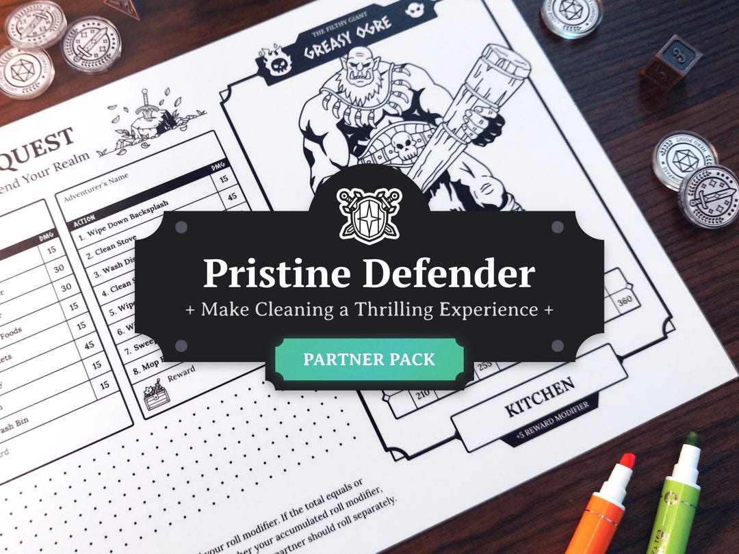 ADHD Cleaning Checklist Partner Pack: A Dnd-inspired Gamified Cleaning ...