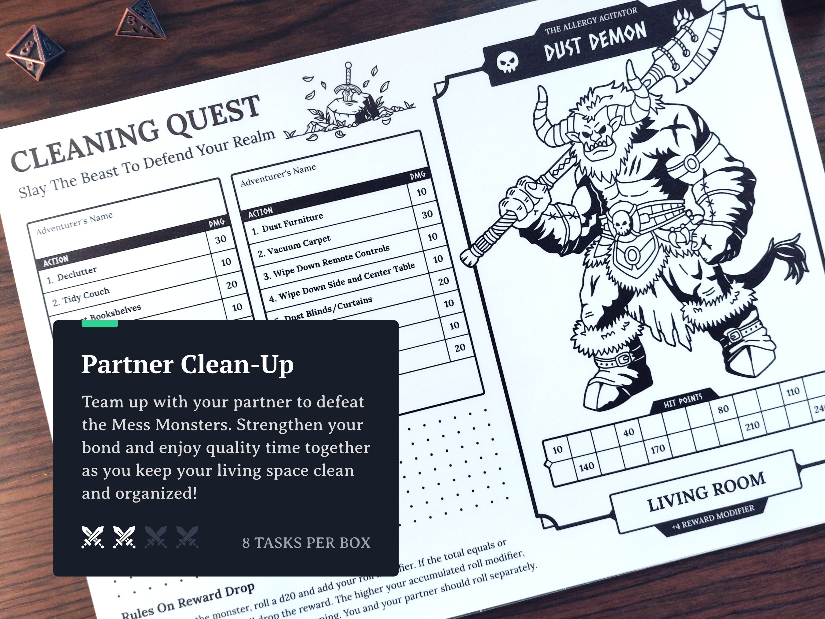 DND Inspired Cleaning Checklist Designed for Families, Couples, and ...