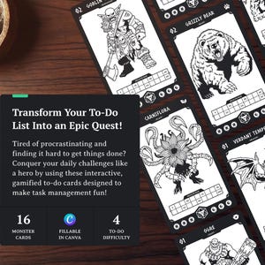 ADHD Daily Planner Monster Pack I: A Dnd-inspired Productivity To-do ...