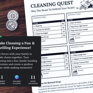 ADHD Cleaning Checklist Family Pack: A Dnd-inspired Gamified Cleaning ...