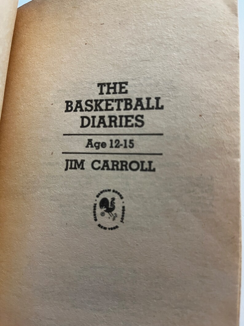The Basketball Diaries Jim Carroll Vintage Book - Etsy